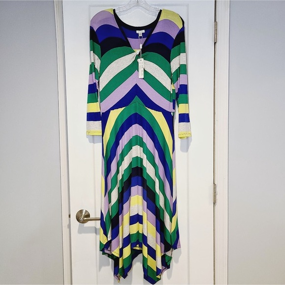 Spense | Dresses | Spense Long Sleeve Dress With Handkerchief Hem ...